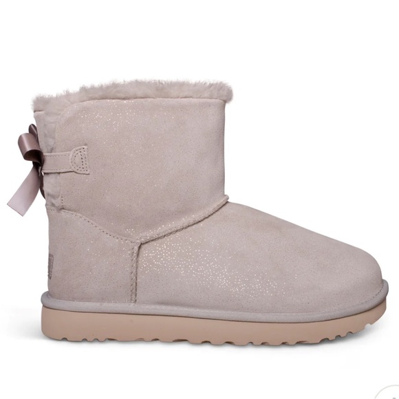 UGG | Shoes | Ugg Mini Bailey Bow Twinkle Boots In Grey Goat Color ...